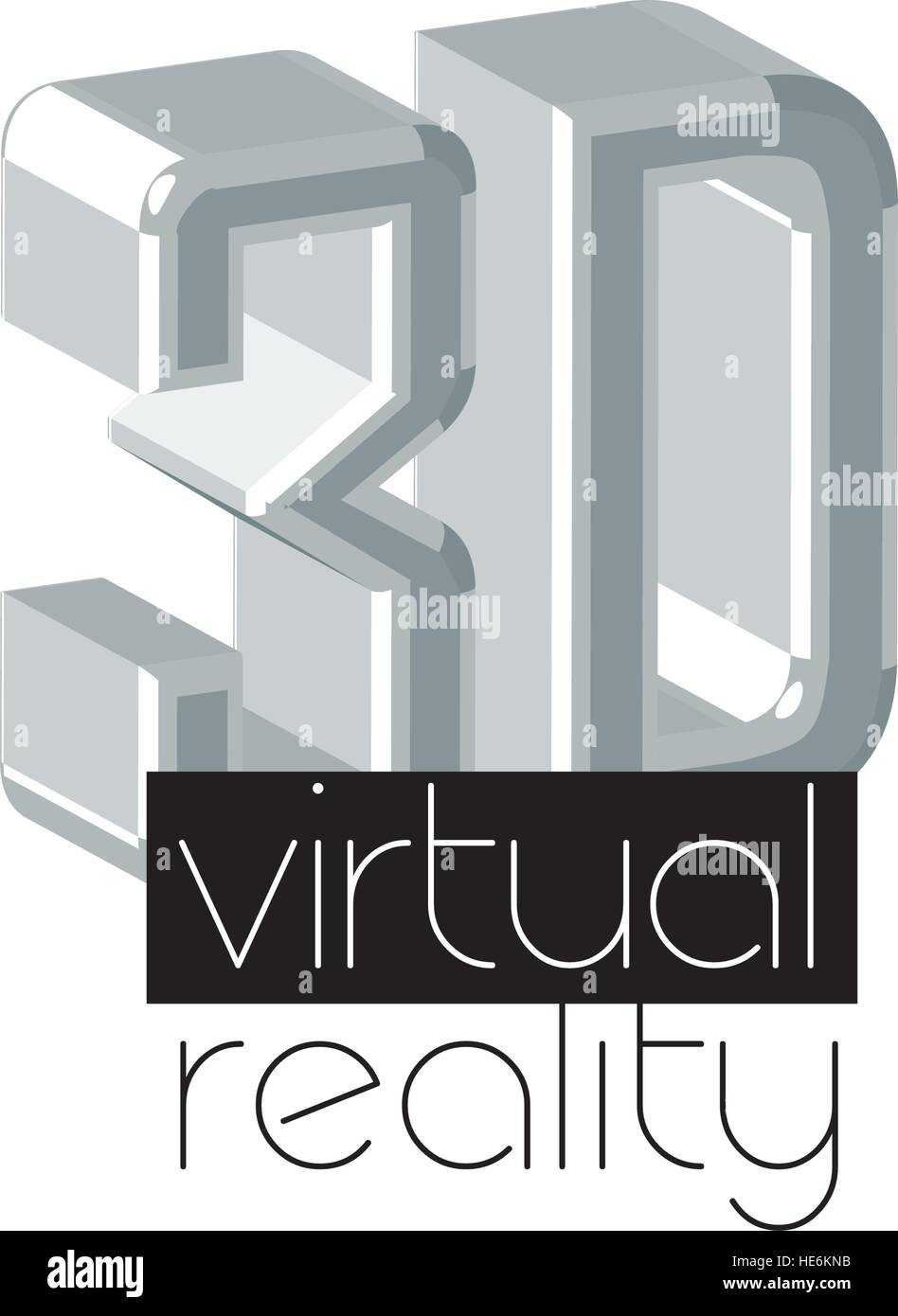 3D Virtual Reality Logo Concept Stock Vector Image & Art - Alamy