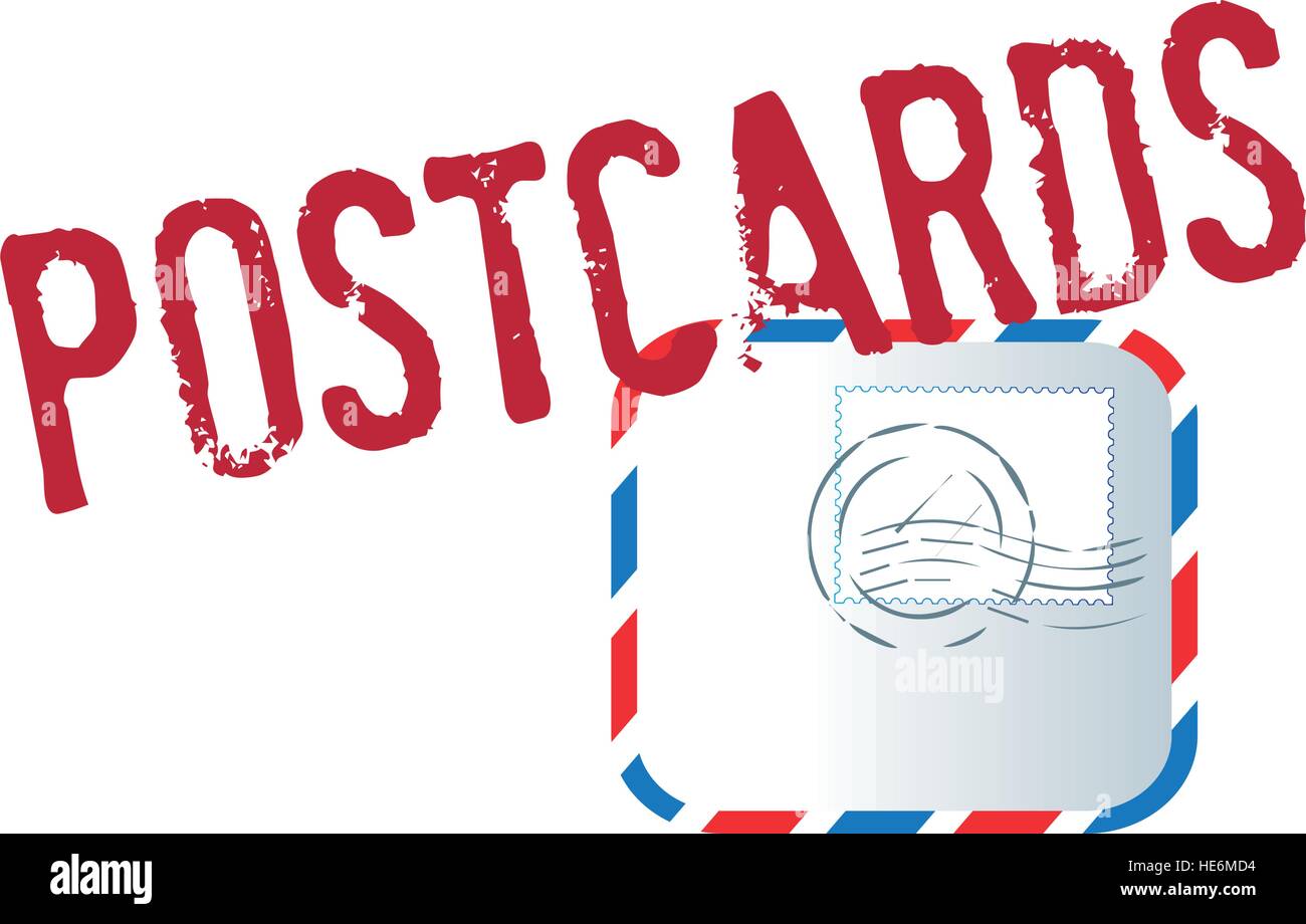Postcard Text And Letter Design Stock Vector Image & Art - Alamy