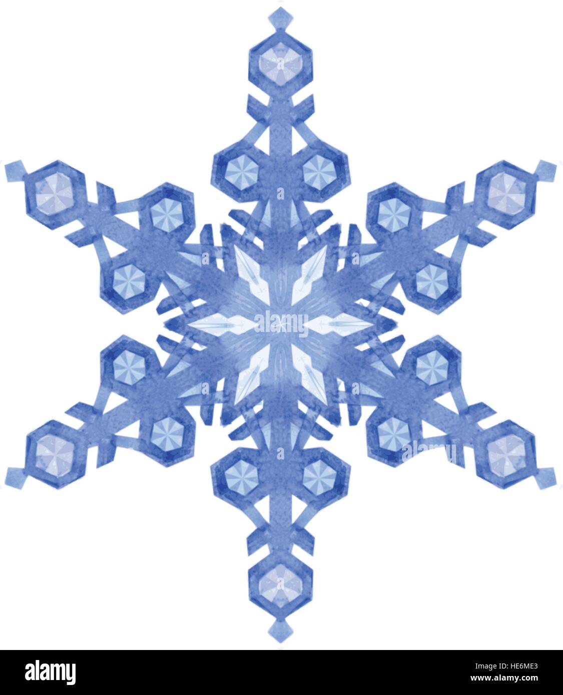 Watercolor snowflake on white background Stock Vector Image & Art - Alamy