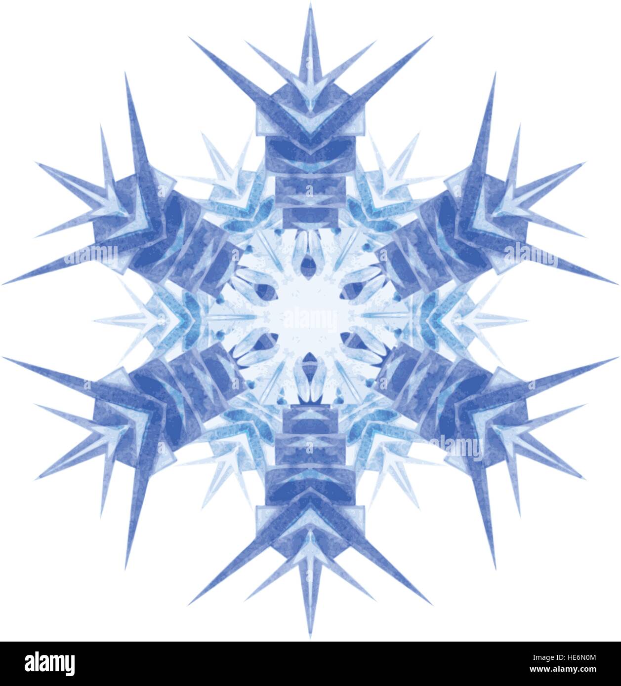 Watercolor snowflake on white background Stock Vector Image & Art - Alamy
