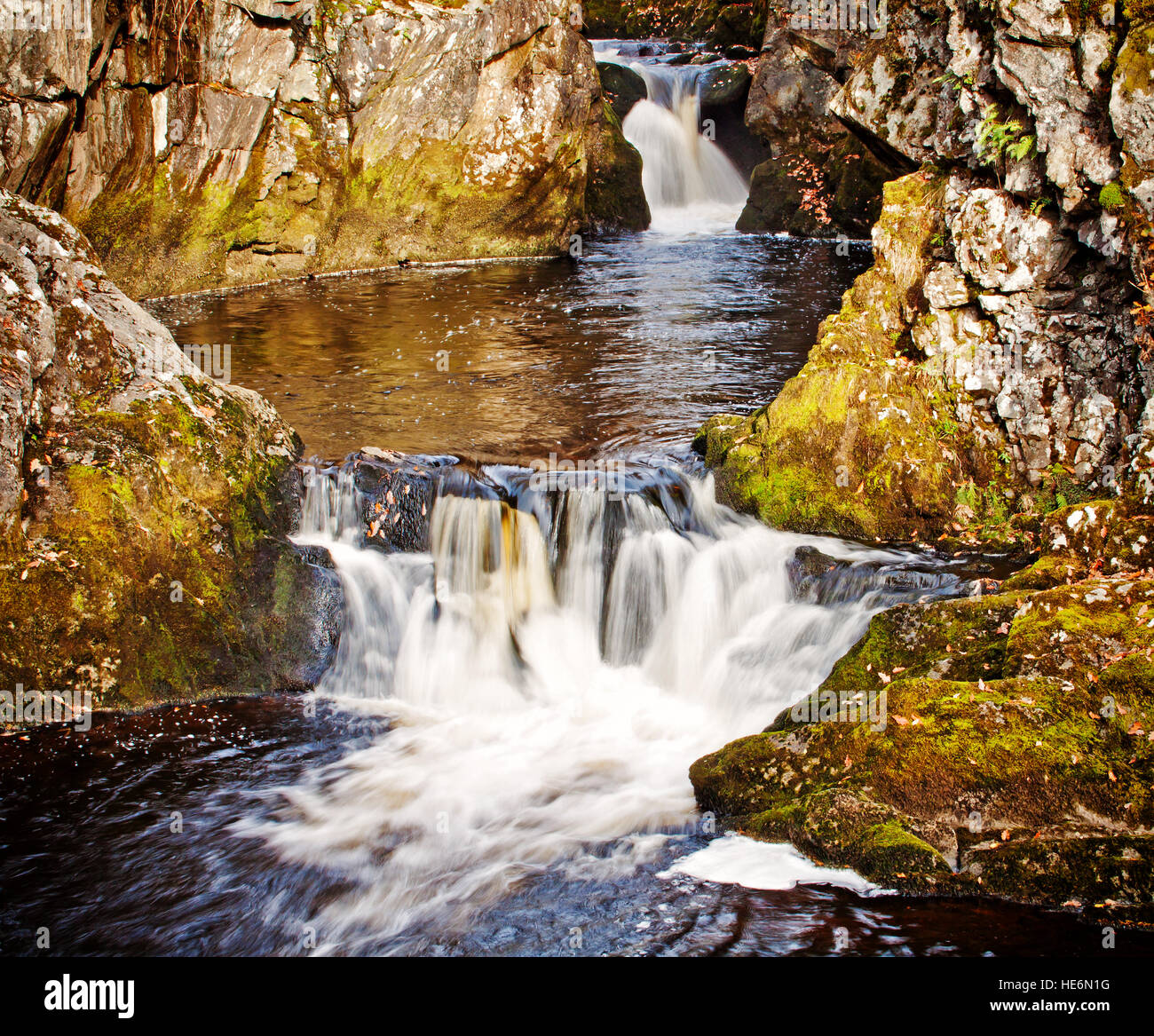 Rival Falls: a pleasant duet on the Ingleton Waterfalls Trail Stock ...