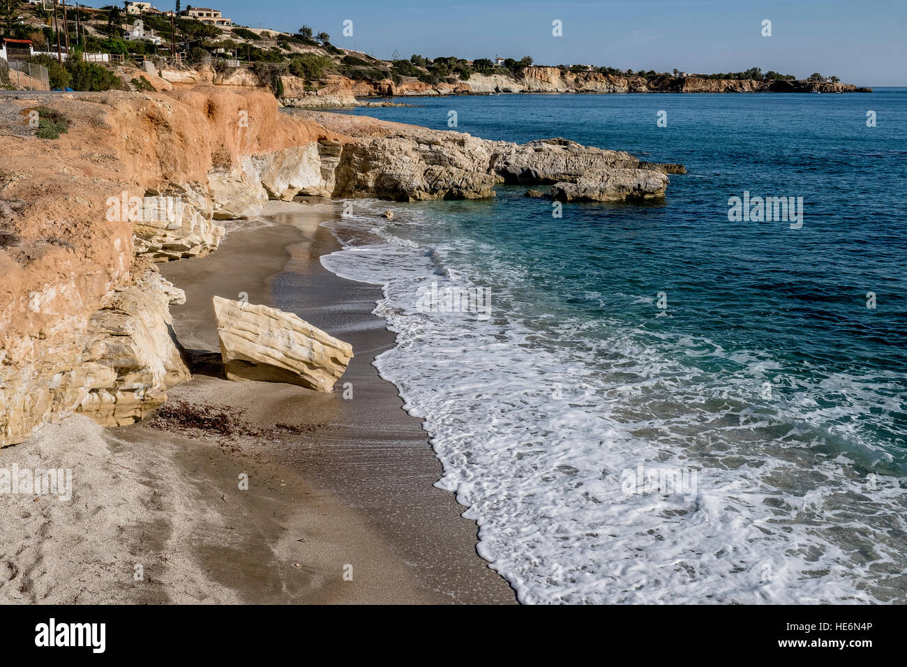 Rocks and Sea at Crete Beach in Summer Greece Europe Stock Photo - Alamy