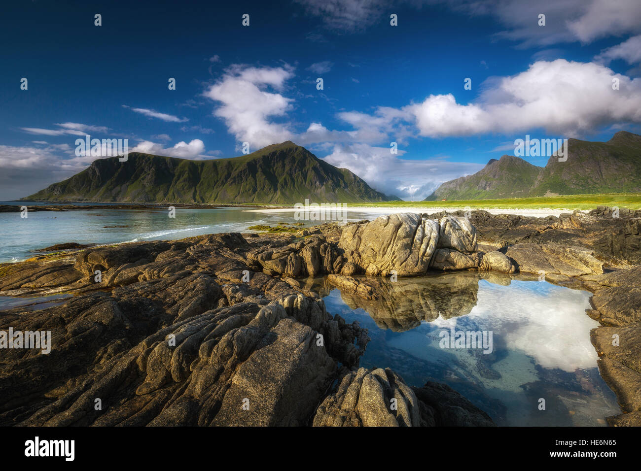 Flakstad beach, Lofoten, Norway Stock Photo - Alamy