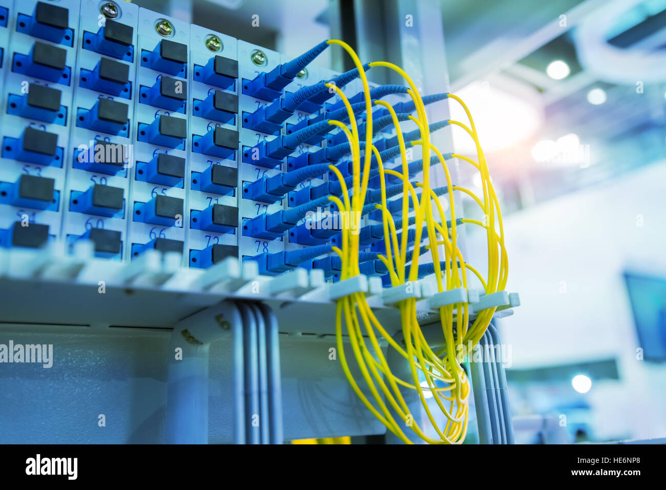 Technology center with fiber optic equipment Stock Photo - Alamy