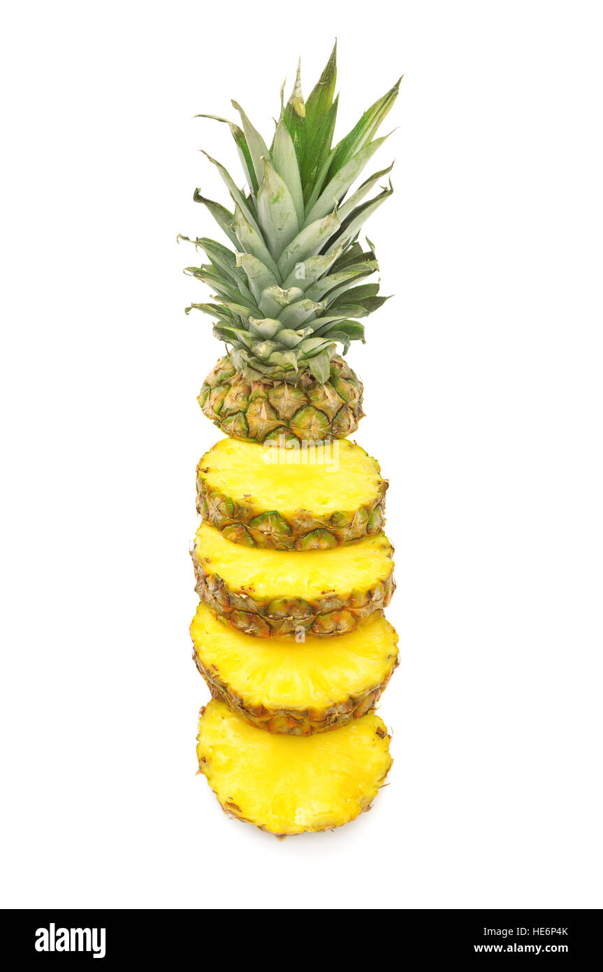 cut ananas isolated on a white Stock Photo - Alamy