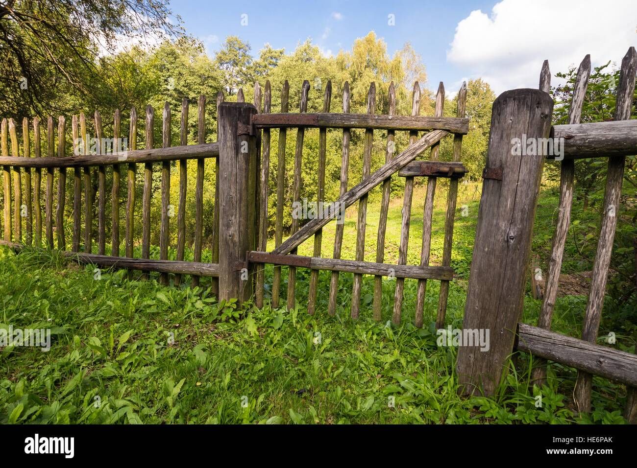 Rural wooden fence Stock Photo - Alamy