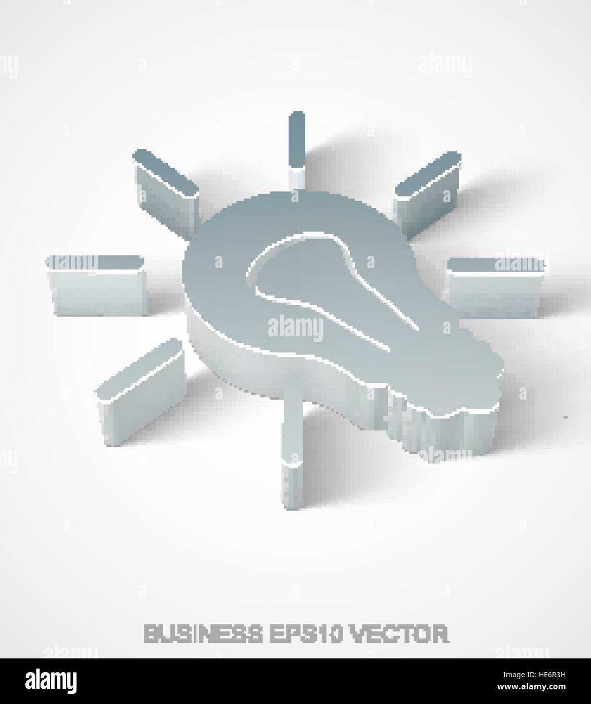 Finance icon: extruded Metallic Light Bulb with transparent shadow, EPS ...