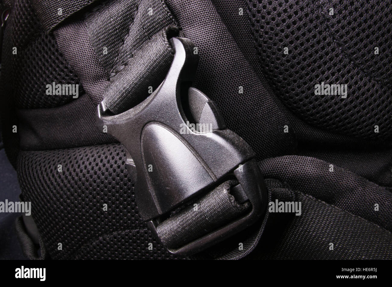 closeup of the fittings and seams in the black backpack Stock Photo - Alamy