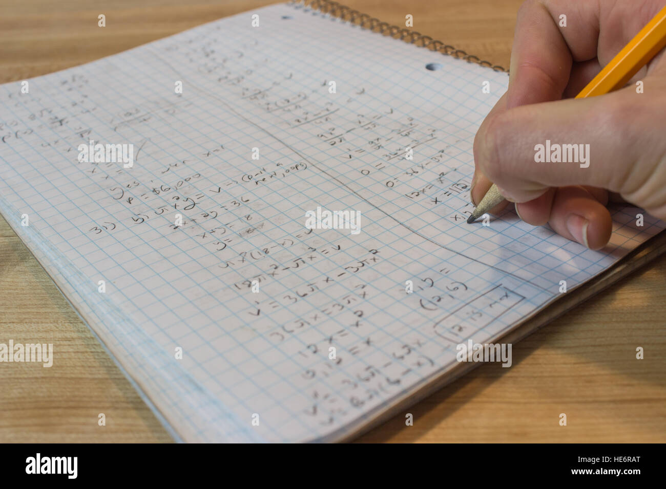 Hand Writing in Messy Math Notebook Stock Photo - Alamy