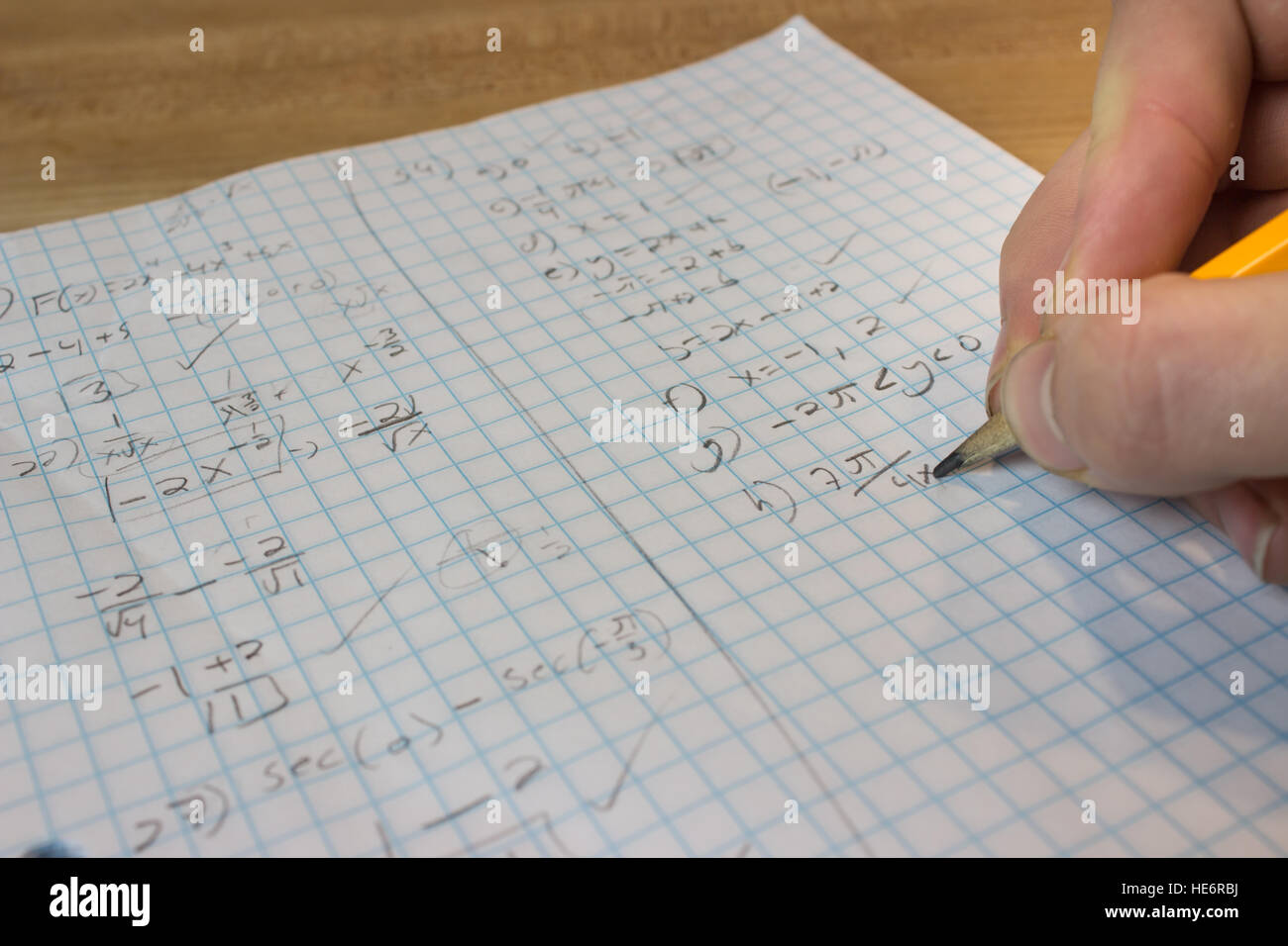 Hand Writing in Messy Math Notebook Stock Photo - Alamy