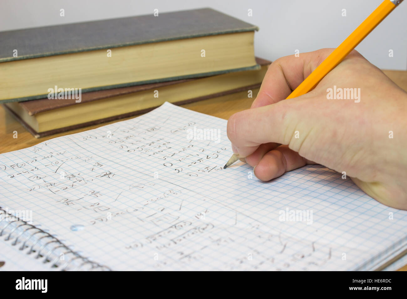 Hand Writing in Messy Math Notebook Stock Photo - Alamy