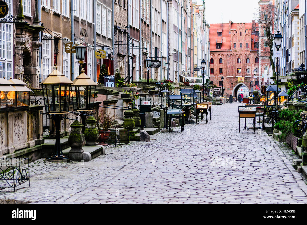 Mariacka Ulica Street in Gdansk, famous for its amber jewelry shops ...