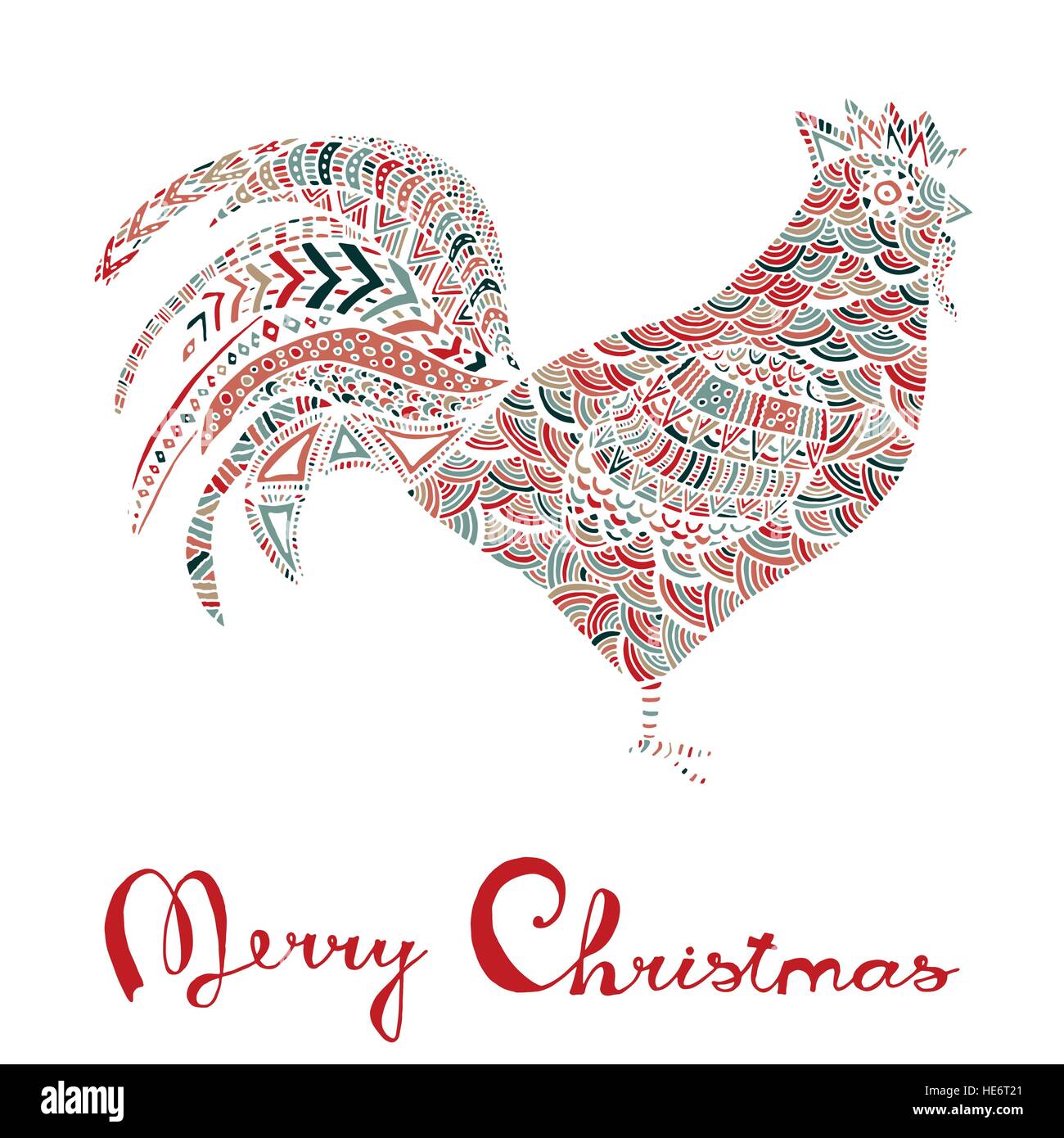 Hand drawn sketch in the shape of a rooster Stock Vector Image & Art ...
