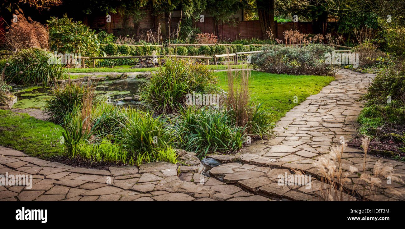Stony pathways in the Rookery in Streatham Common Park in London, UK ...