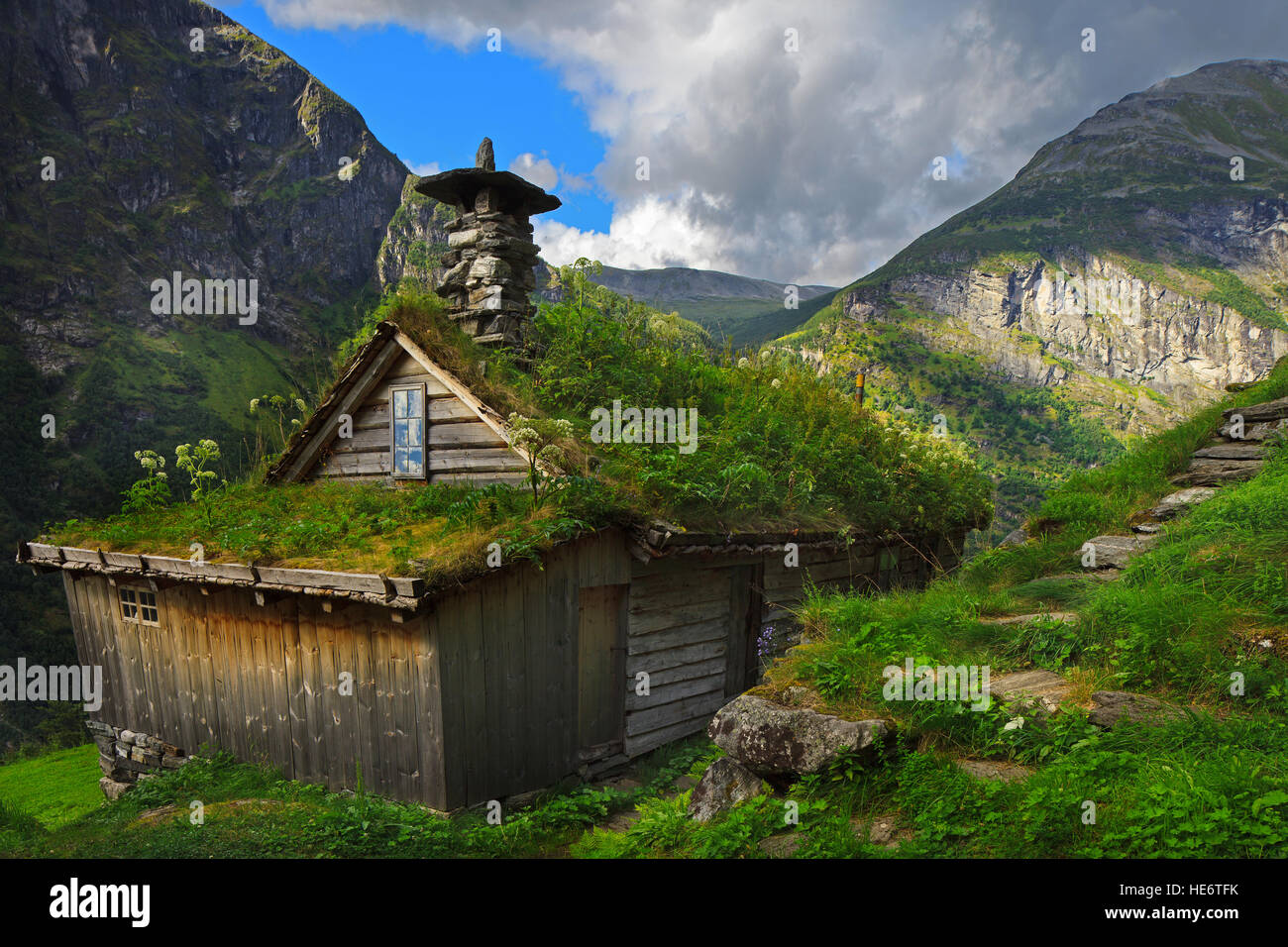 Geiranger fjord mountain farm hi-res stock photography and images - Alamy