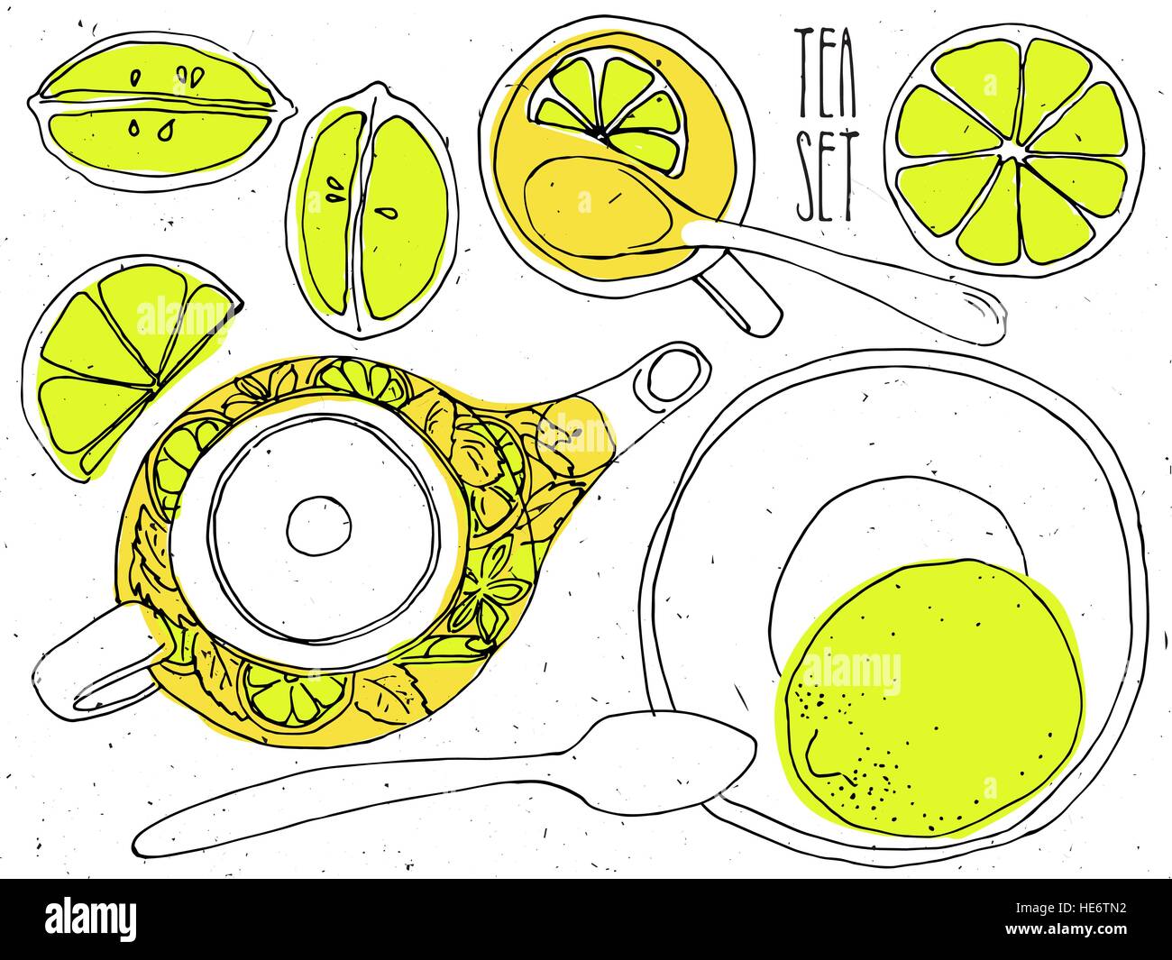 Vintage tea kettle hand Stock Vector Images - Alamy