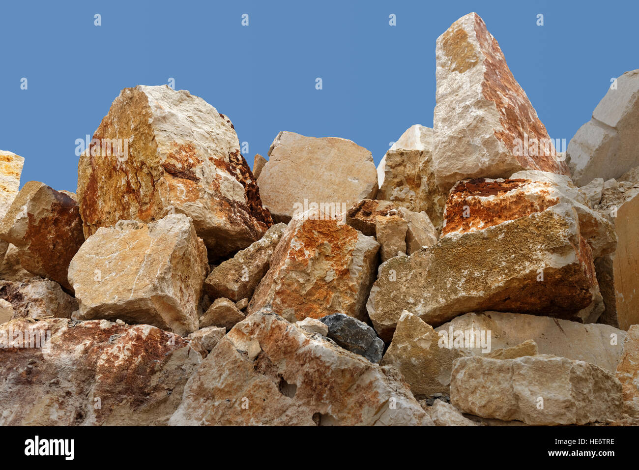 a pile of big rock against sky Stock Photo - Alamy