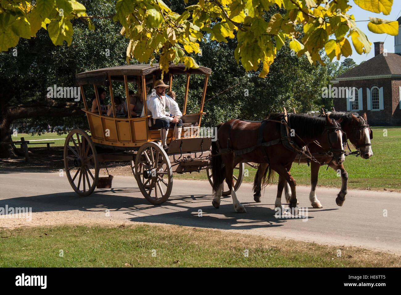 Colonial Williamsburg horse-drawn carriage Stock Photo - Alamy