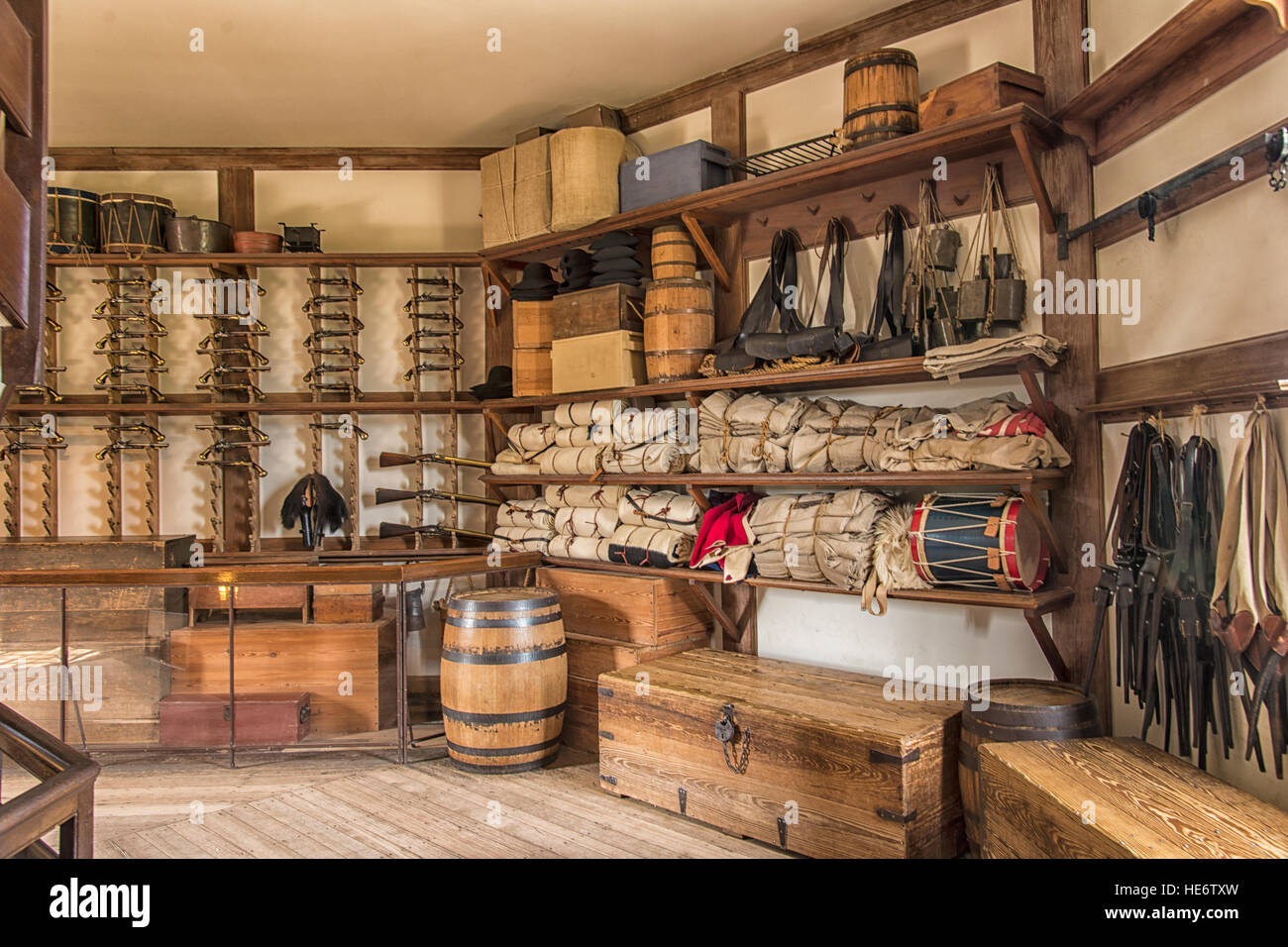 Colonial Williamsburg Magazine stores arms and ammunition Stock Photo ...