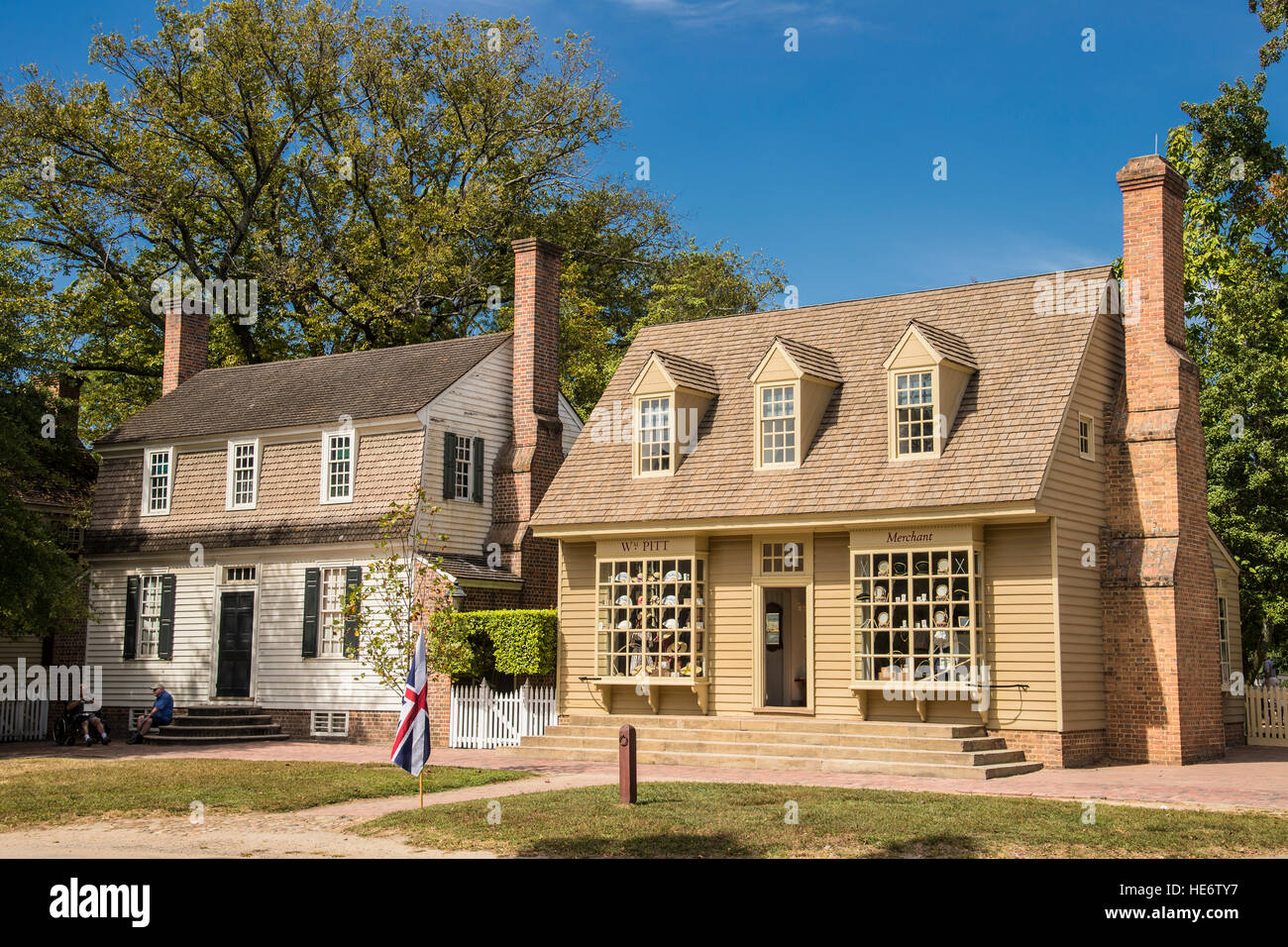 Colonial Williamsburg William Pitt store Stock Photo - Alamy