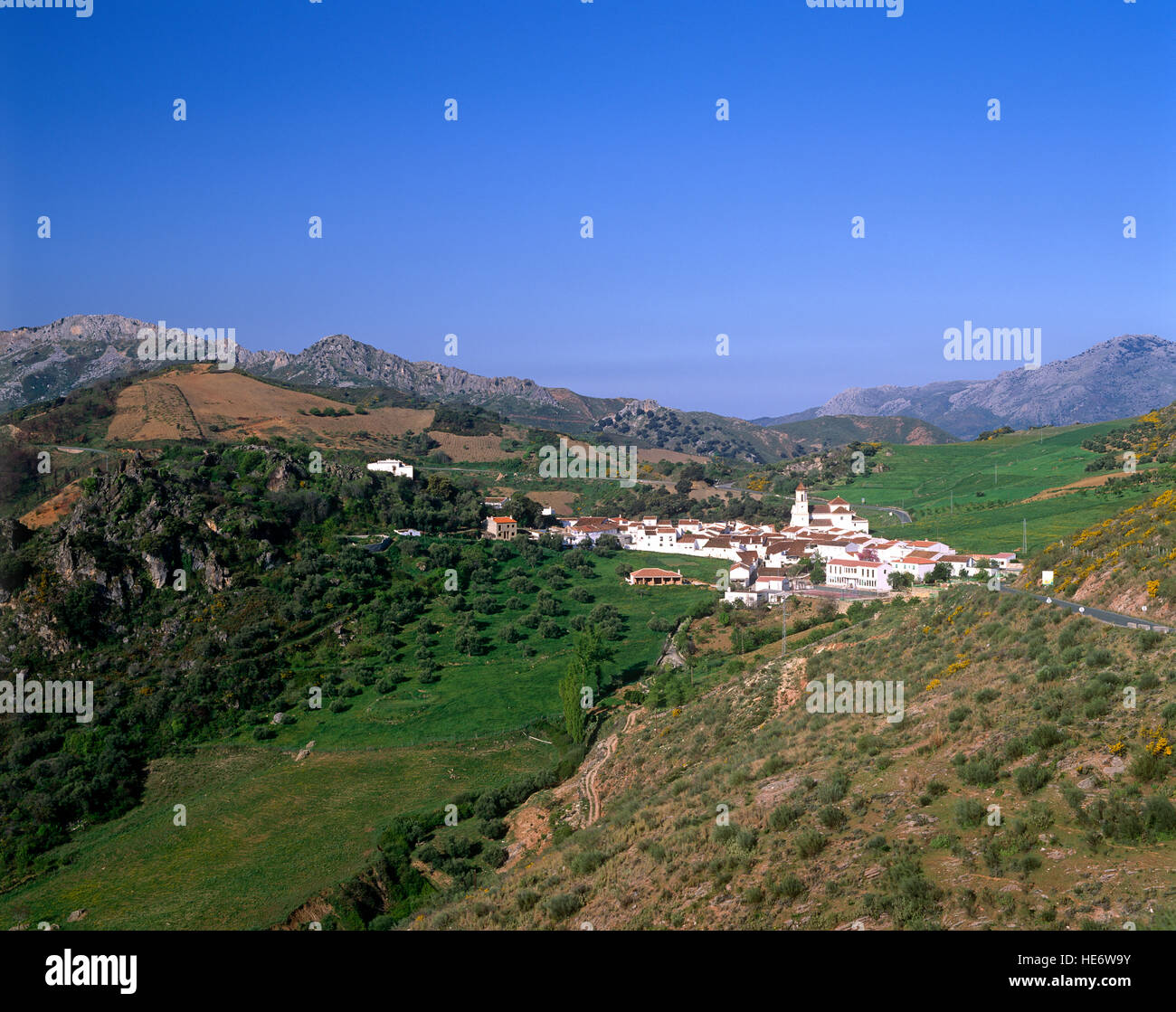 White village of Atajate, Andalucia, Spain Stock Photo - Alamy