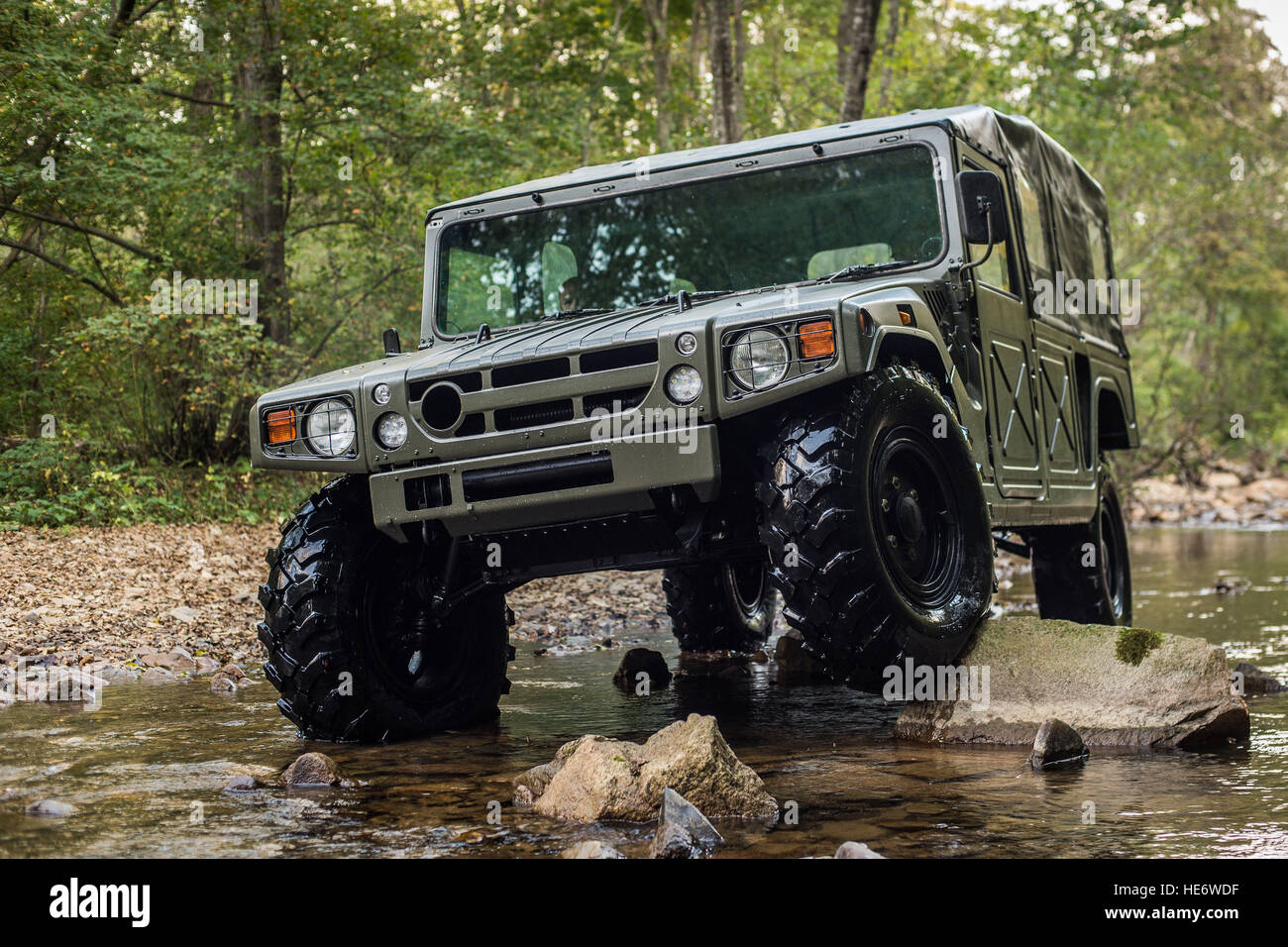 SUV Motor car Toyota Mega Cruiser driving on a forest Stock Photo - Alamy