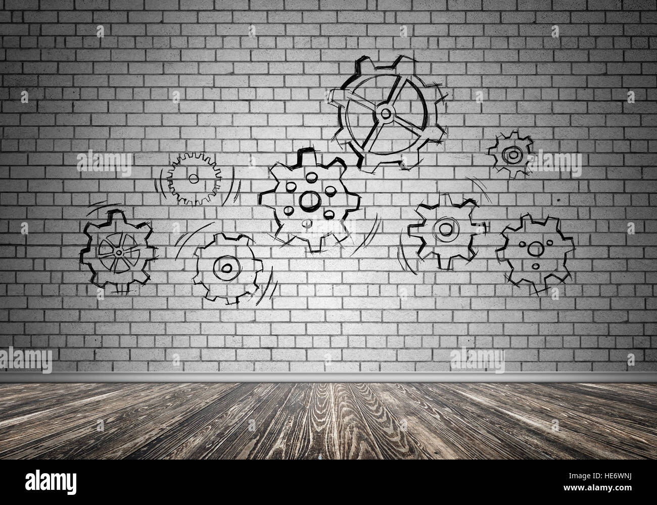 Gear mechanism as teamwork concept Stock Photo - Alamy