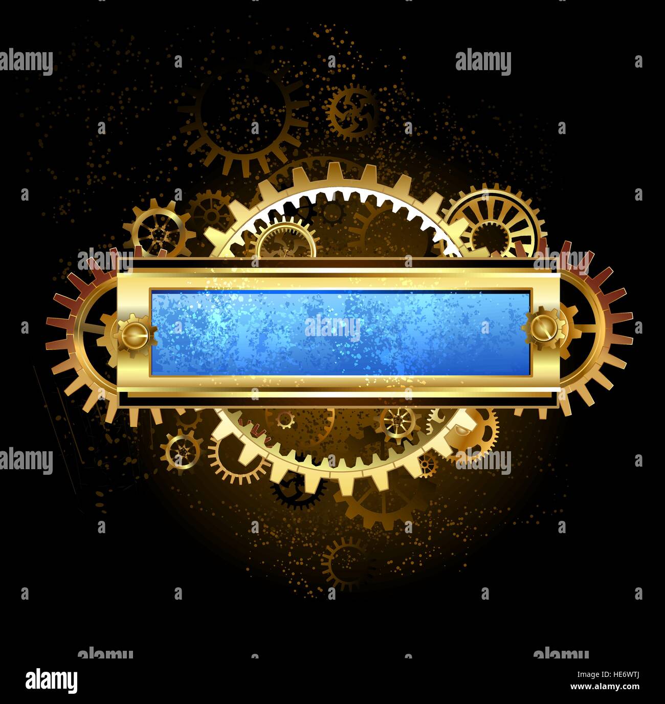 Black background gold brass gears hi-res stock photography and images ...