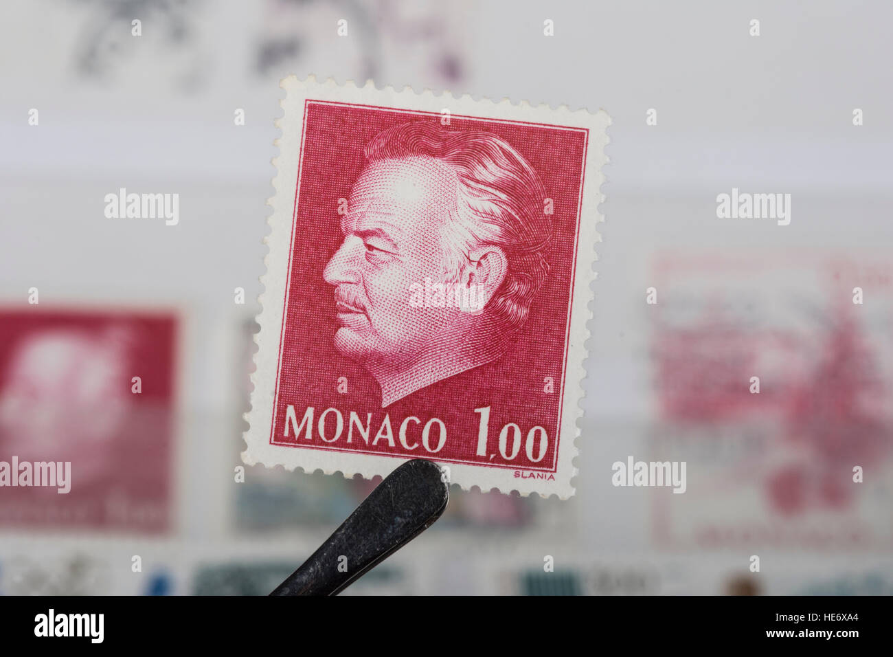 An old Monaco postage stamp Stock Photo - Alamy