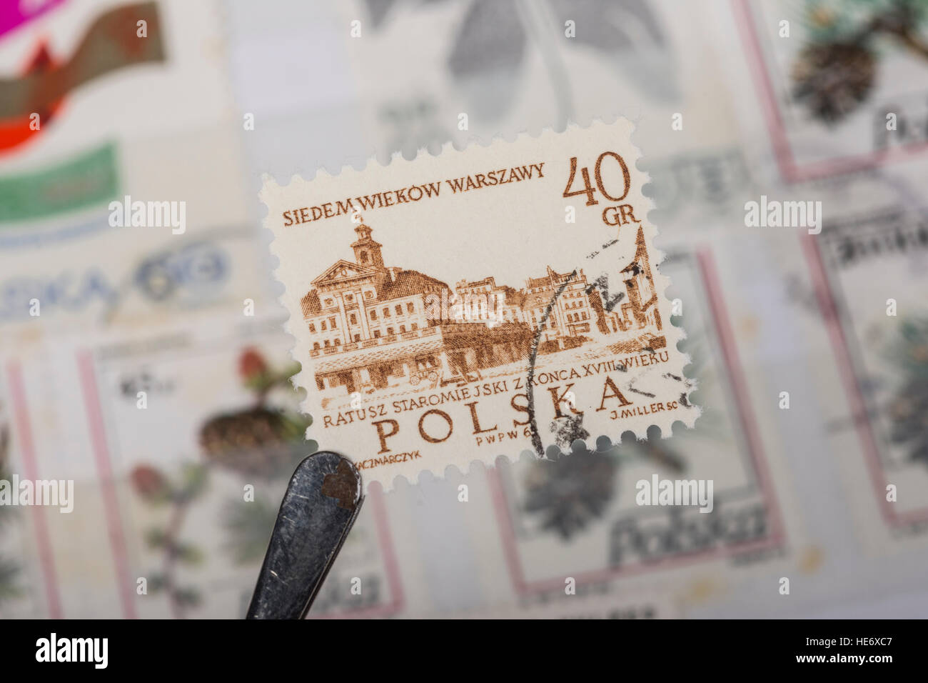Poland postage stamp hi-res stock photography and images - Alamy