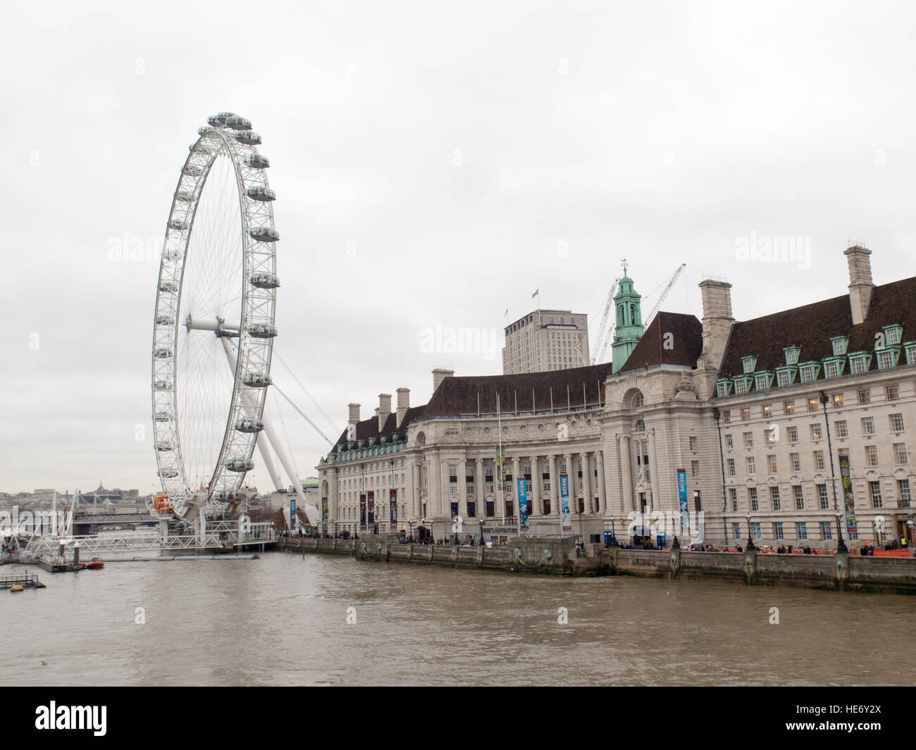 River Thames South Bank London Eye Big Wheel Stock Photo - Alamy