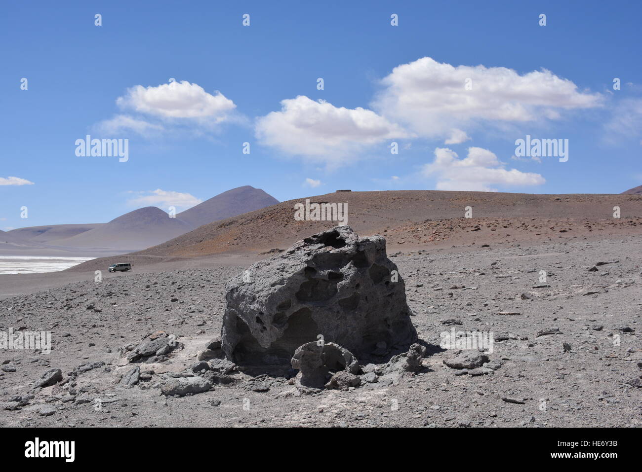 Landscape of salt flats and valley in Atacama desert Chile Stock Photo ...