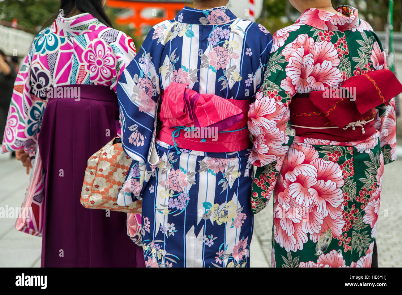 KYOTO, JAPAN - OCTOBER 8, 2016: Unidentified women in traditional ...