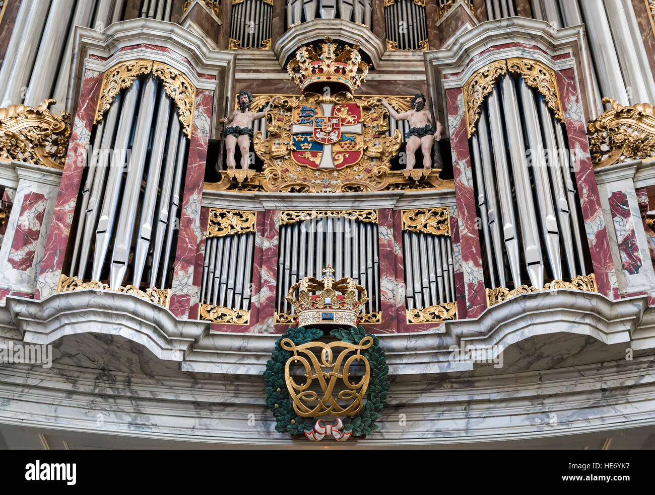 fragment of organ in the church of the Holy Trinity (Trinitatis Church ...
