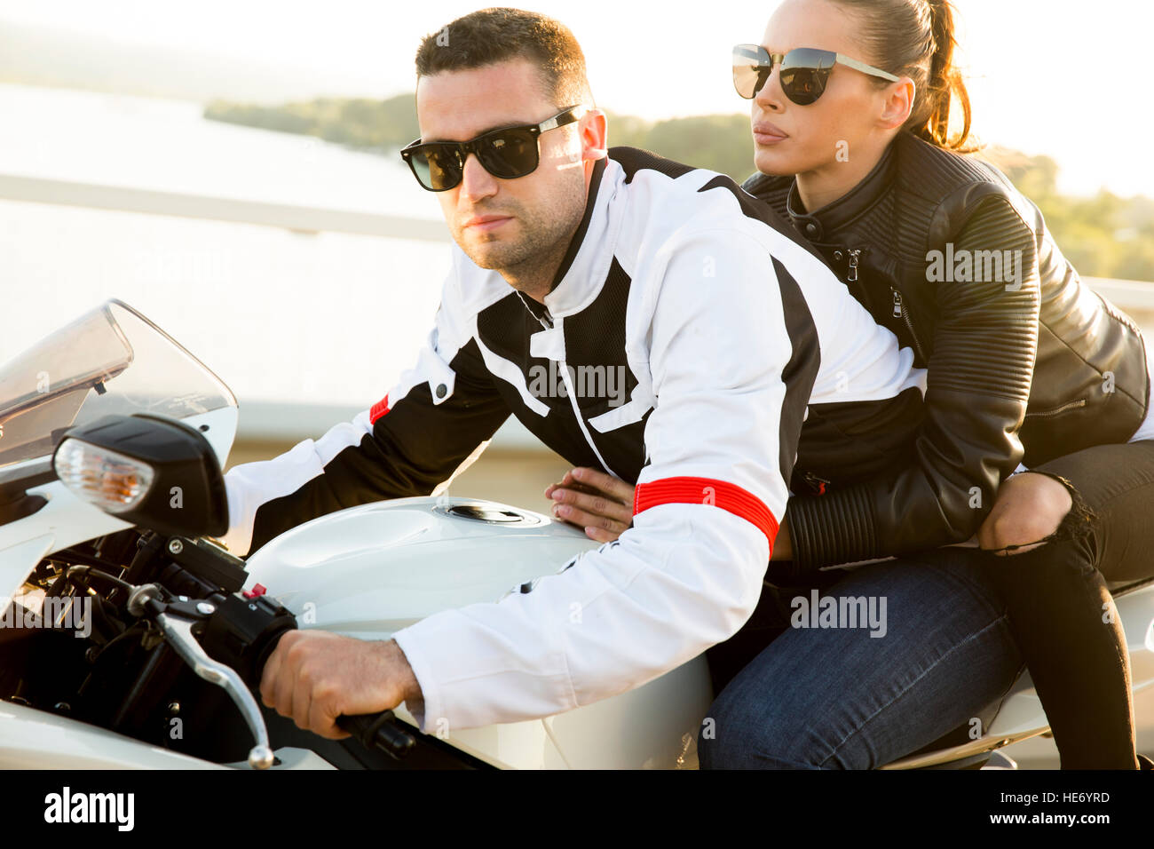 Couple riding motorcycle hi-res stock photography and images - Alamy