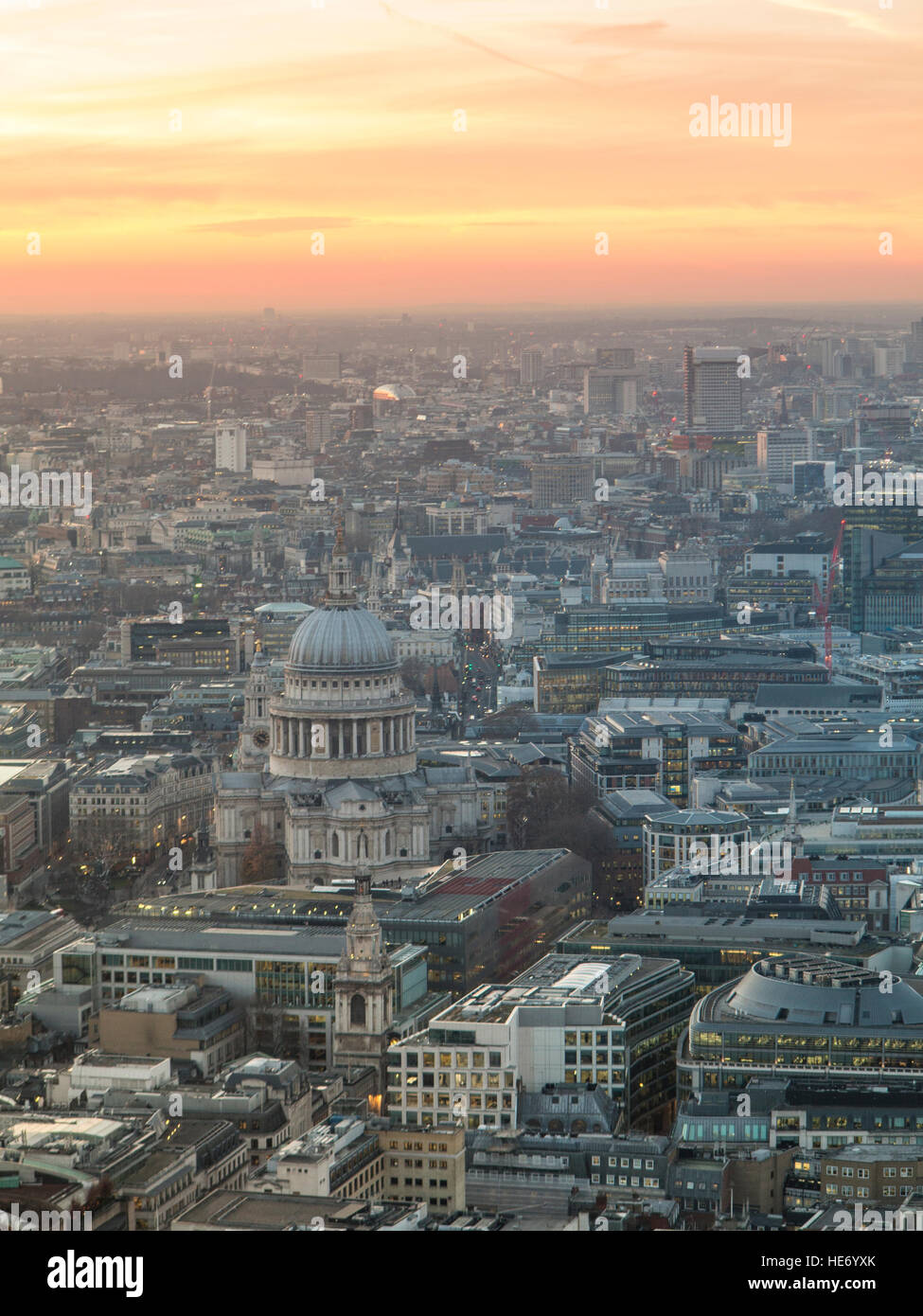 London: the sun sets in the west over some of London's most famous ...