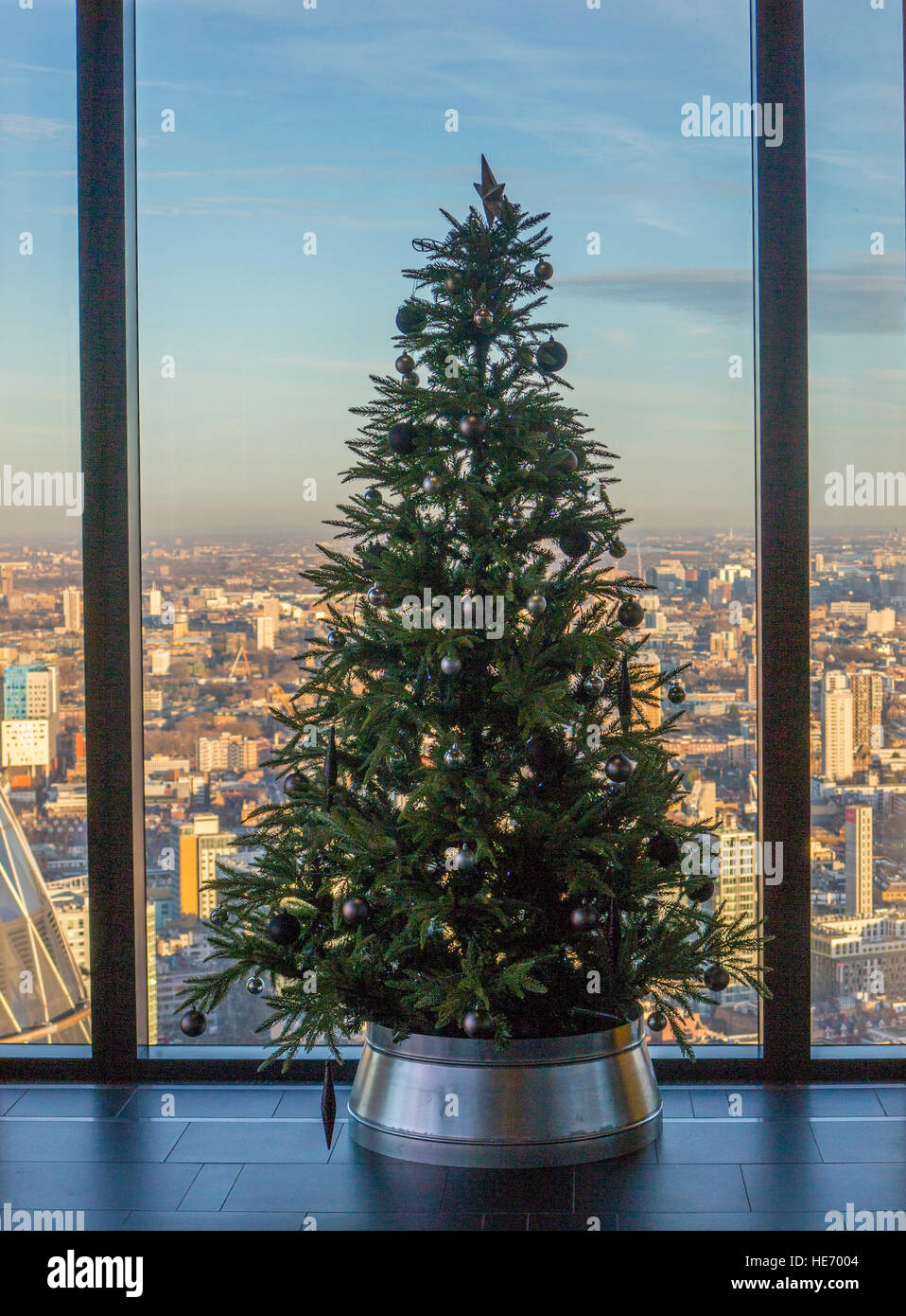 A Christmas tree high above London Stock Photo - Alamy