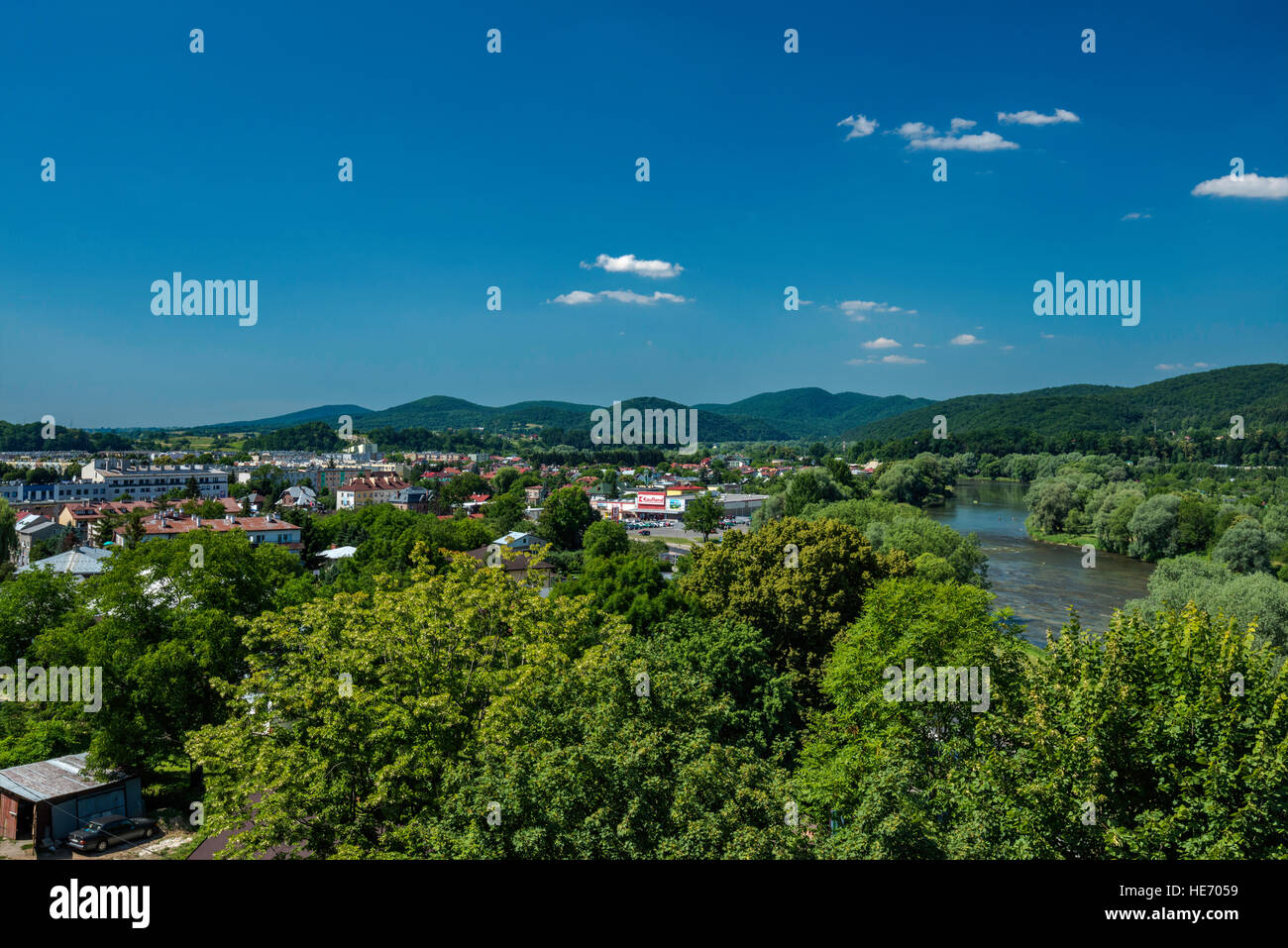 San River Valley, view from Kings Castle, Historical Museum in Sanok ...