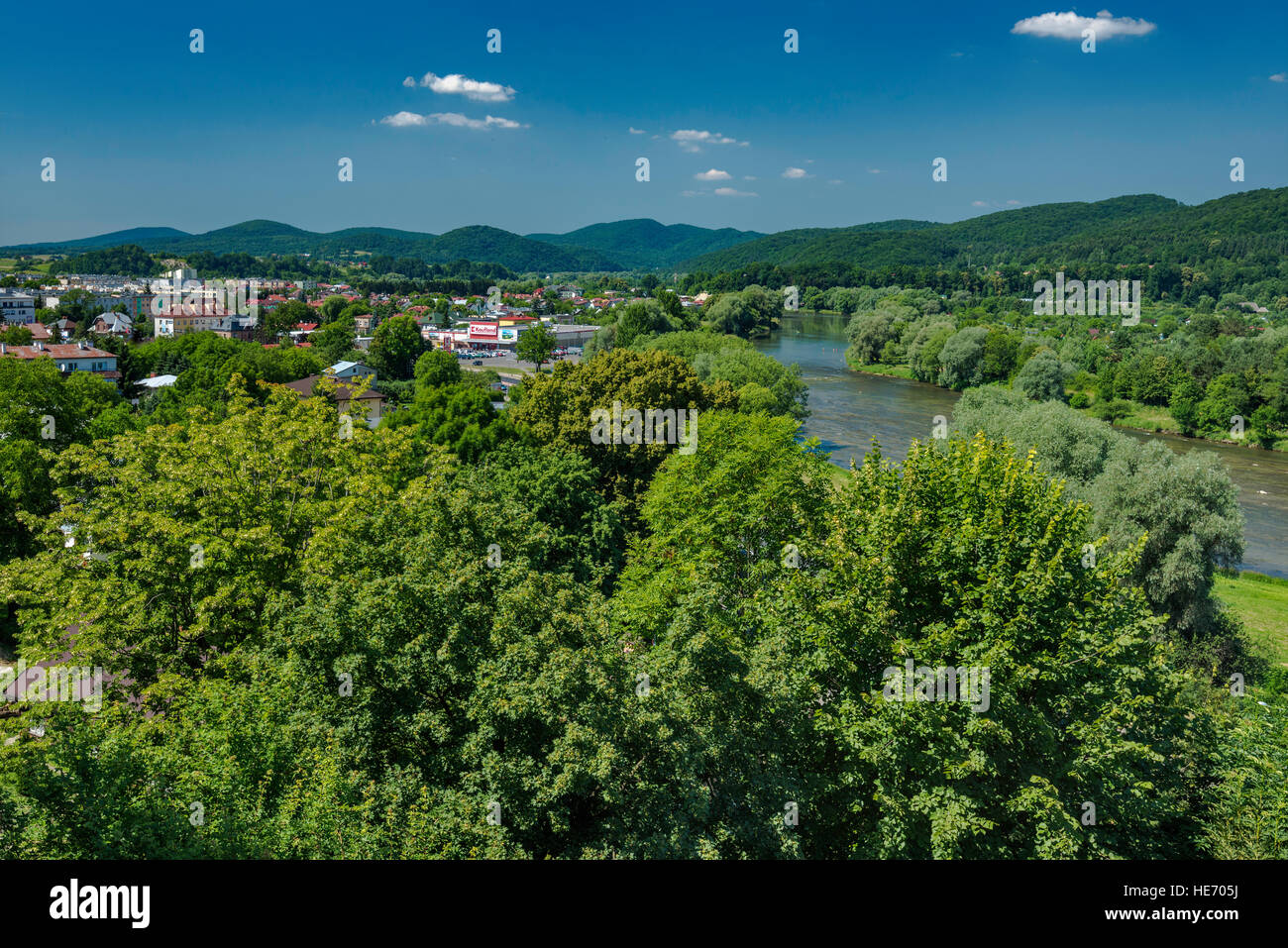 San River Valley, view from Kings Castle, Historical Museum in Sanok ...