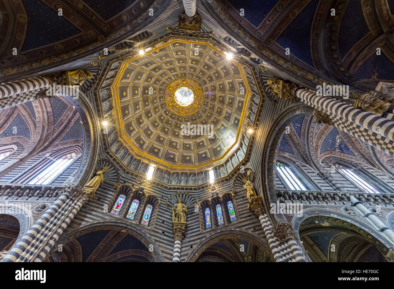 Dome in Siena Cathedral (Italian: Duomo di Siena). Italy Stock Photo ...