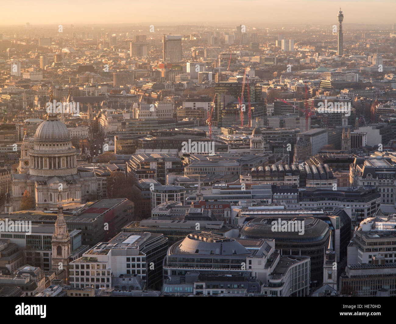 London: the sun sets in the west over some of London's most famous ...