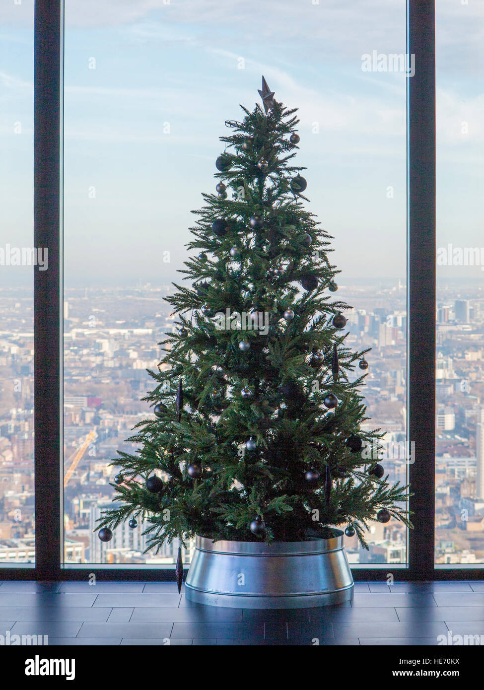 A Christmas tree high above London Stock Photo - Alamy