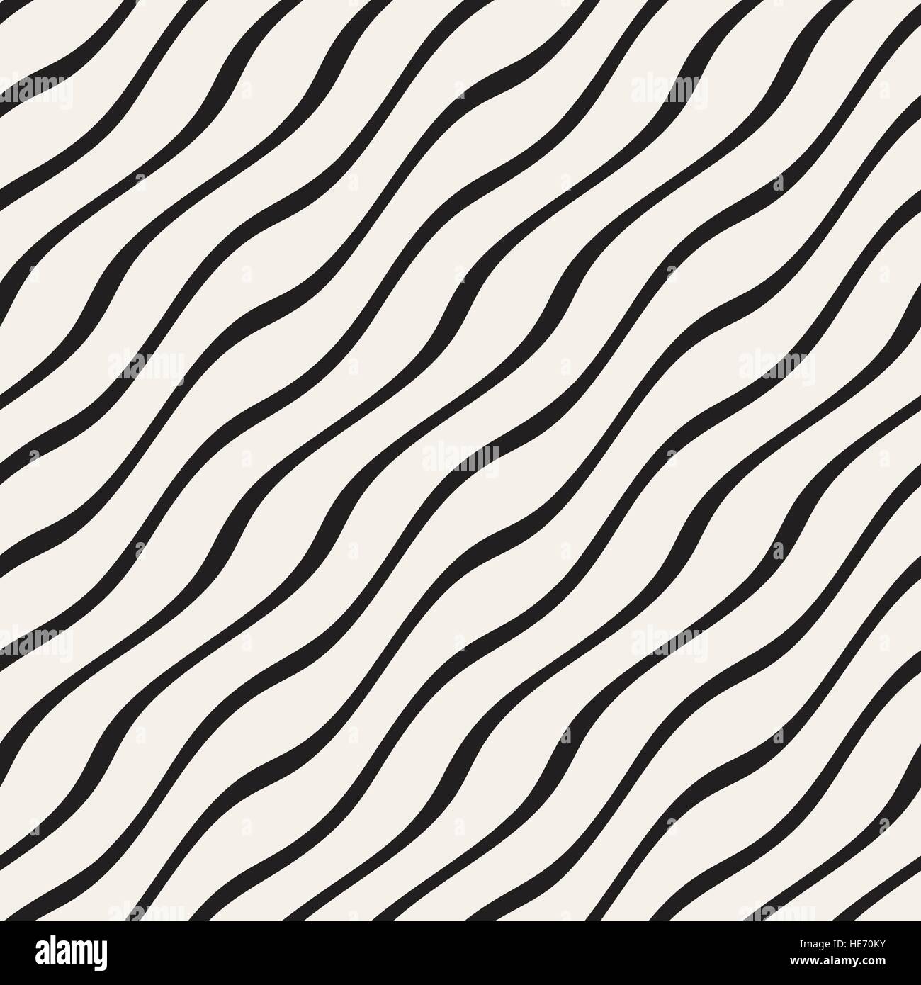 Wavy Ripple Lines. Vector Seamless Black and White Pattern Stock Vector ...