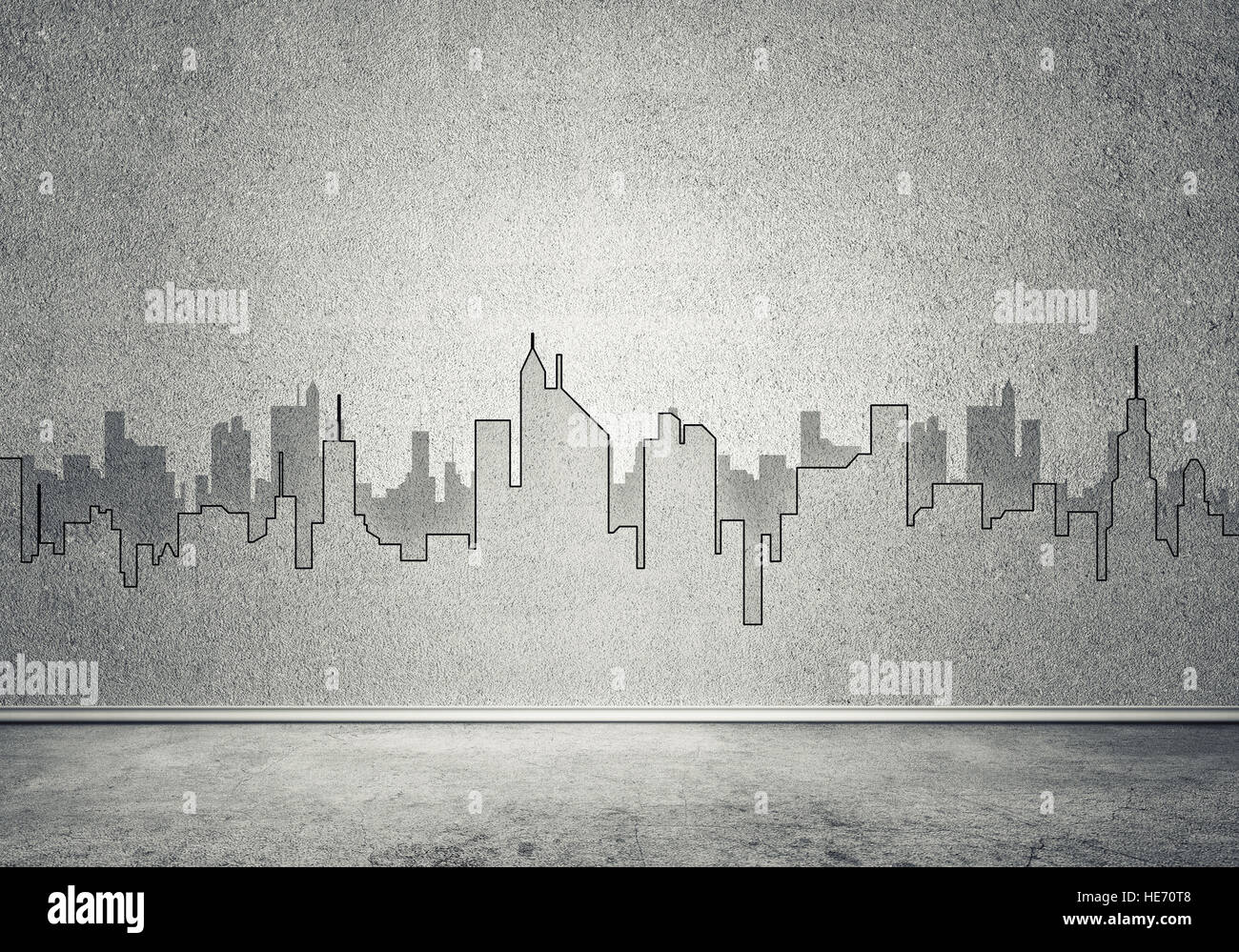 City design on wall Stock Photo - Alamy