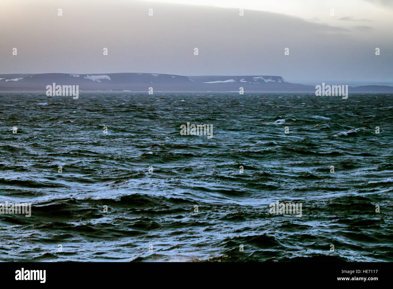 Kara sea (basin of Arctic ocean) in high Arctic (Novaya Zemlya ...