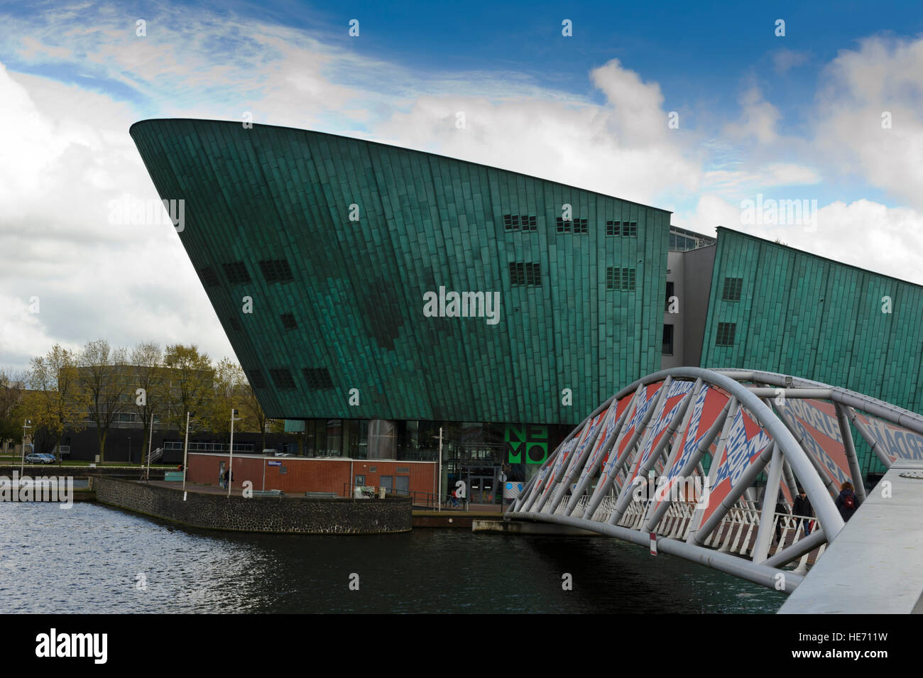 The Nemo (Science) Museum, designed in the form of a ship by architect ...