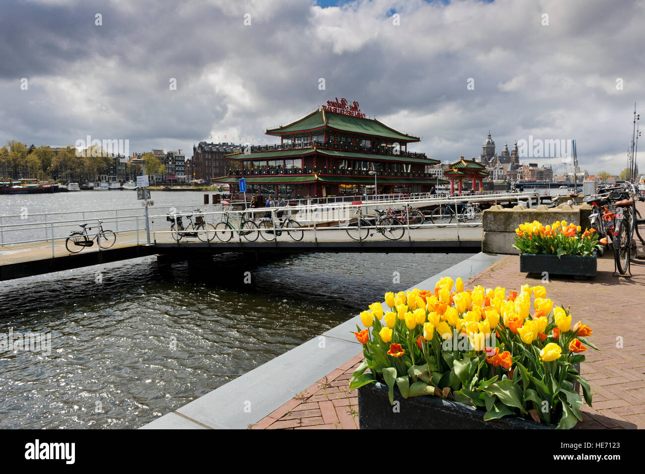 A scenic view of the City of Amsterdam, Holland, Netherlands Stock ...