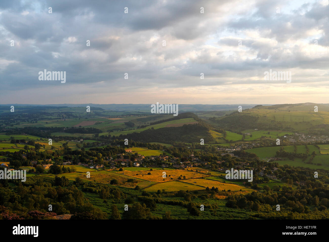 Derwent valley from Curbar Edge, Peak District National Park Derbyshire ...