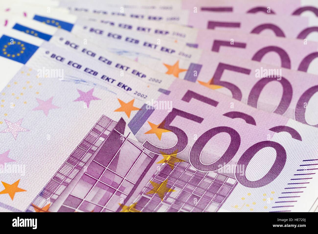 Stack of money with large 500 euro banknotes. Perfect for illustrating ...