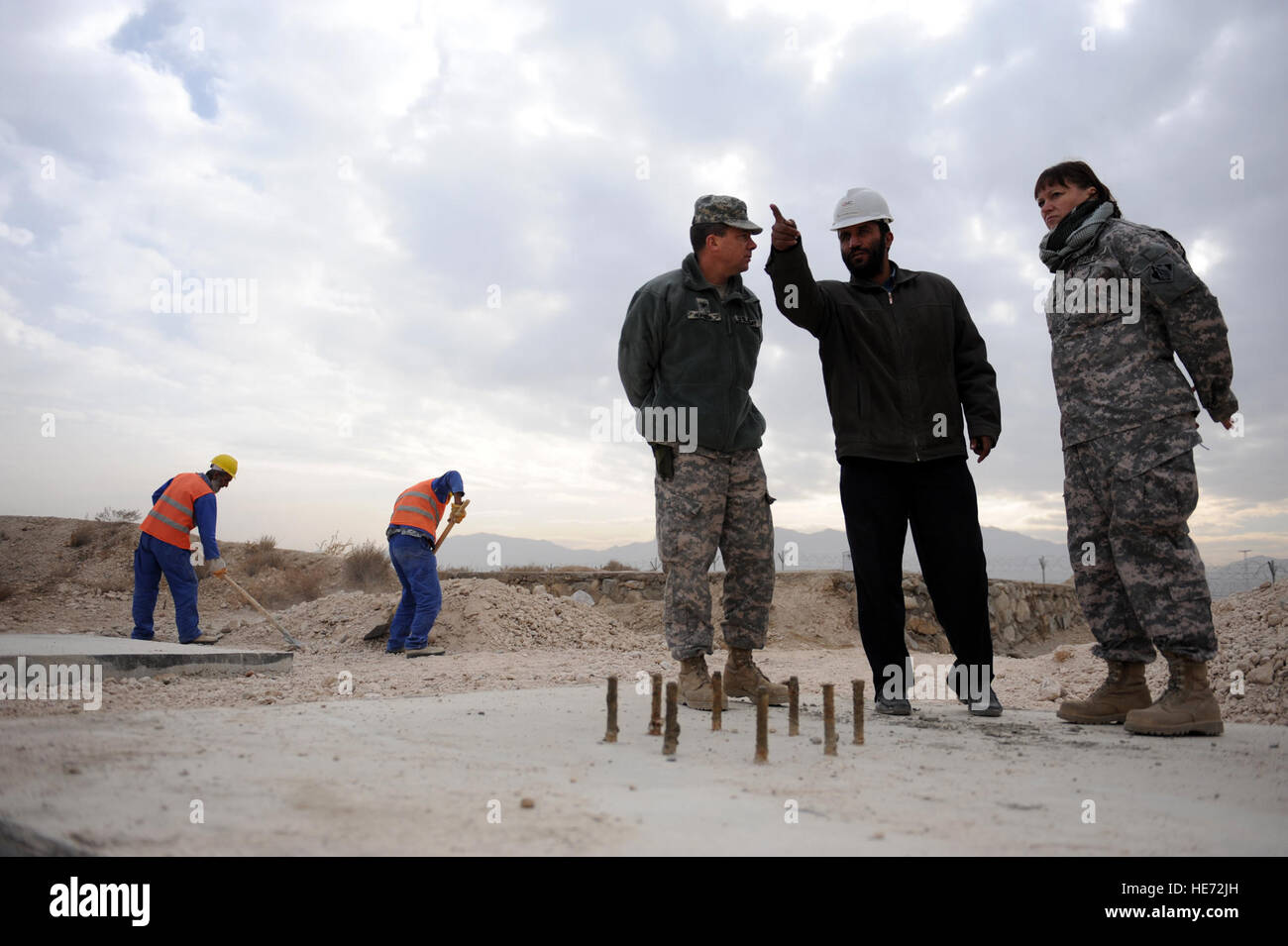 U.S. Army Col. John Vavrin (left), deputy director of engineering for ...
